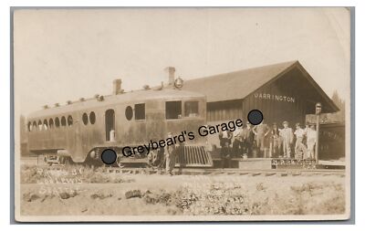 RPPC NPRR NP Pacific Railroad McKeen Motor Car DARRINGTON WA Real Photo ...