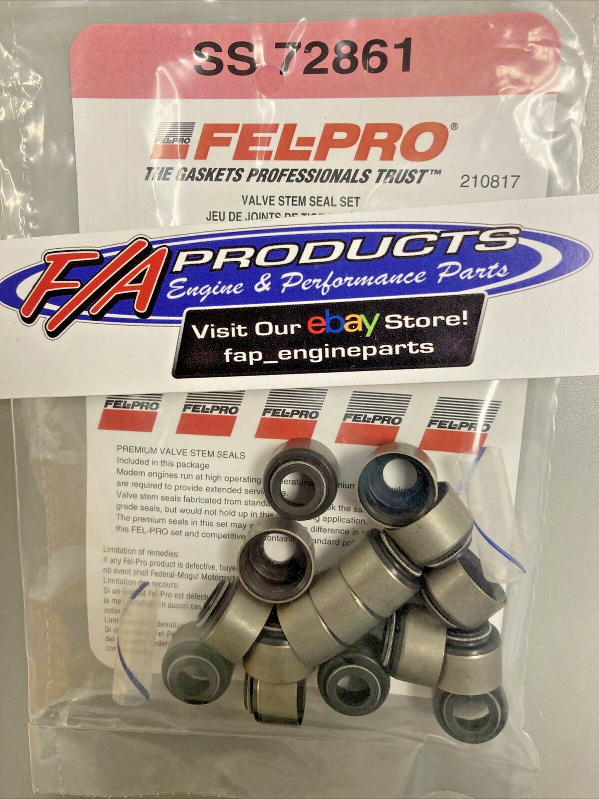 1996-2002 Chevy VORTEC V8 Engines Valve Stem Oil Seal Set Of 16 Fel-Pro ...