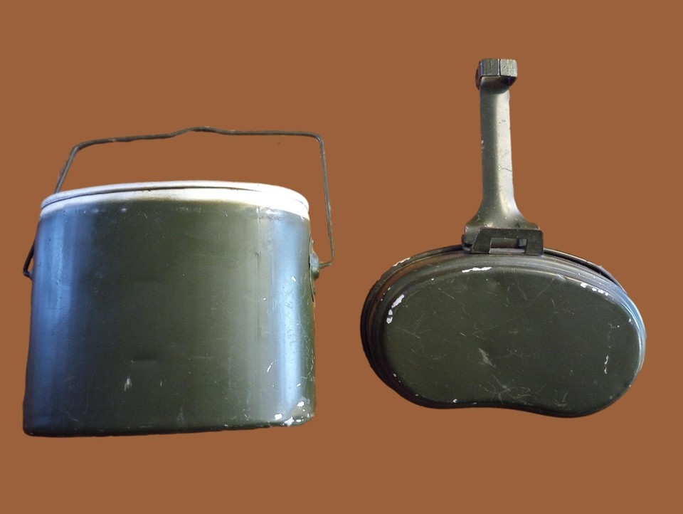 ORIGINAL ROMANIAN MILITARY 2 PIECE MILITARY MESS KIT CAMPING SURVIVAL ...