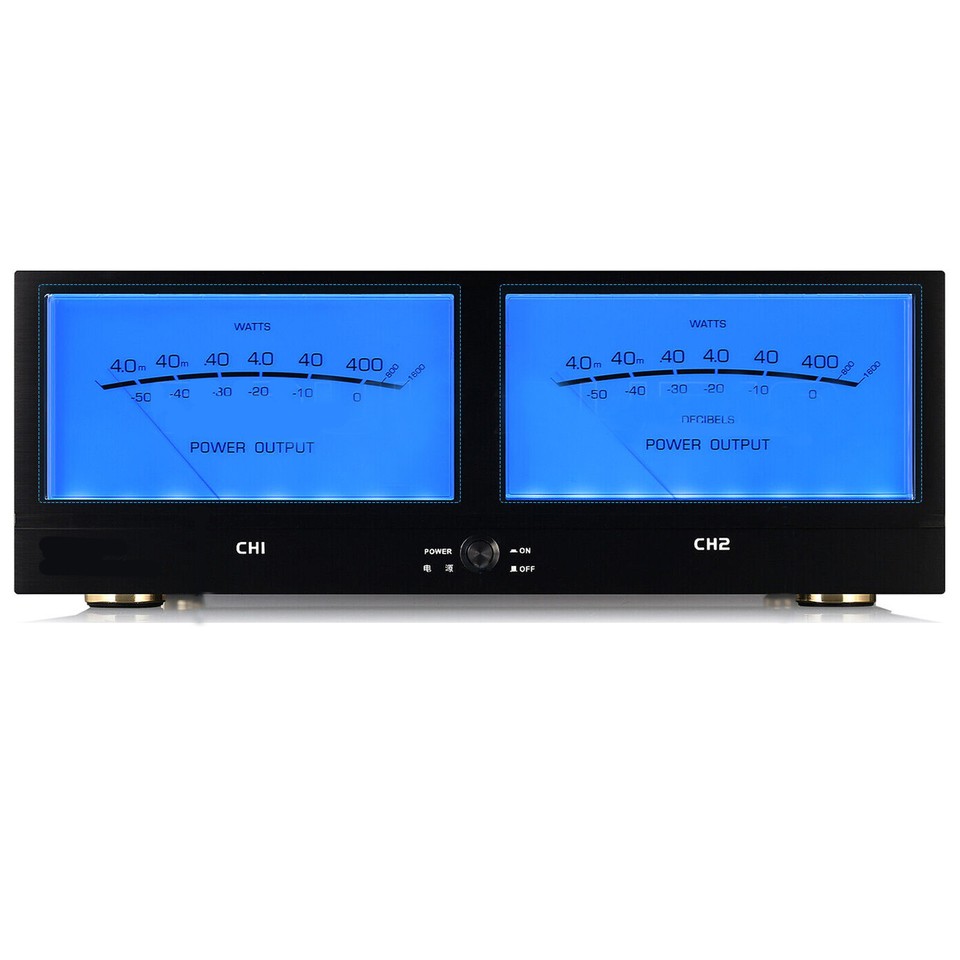 Dual Analog VU Meter Amplifier/Speaker Switch Audio Switcher Box With ...