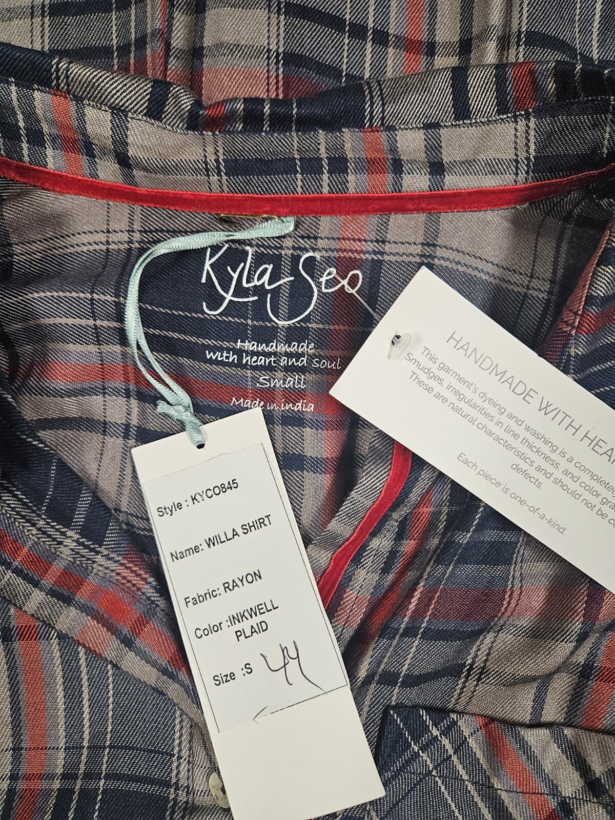 KYLA SEO MULTI-COLOR INKWELL PLAID SHIRT SIZE S - NWT | eBay UK