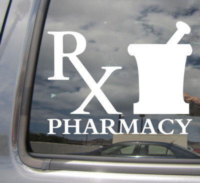 RX Pharmacy Symbol Sign - Pharmacist Car Bumper Window Vinyl Decal ...