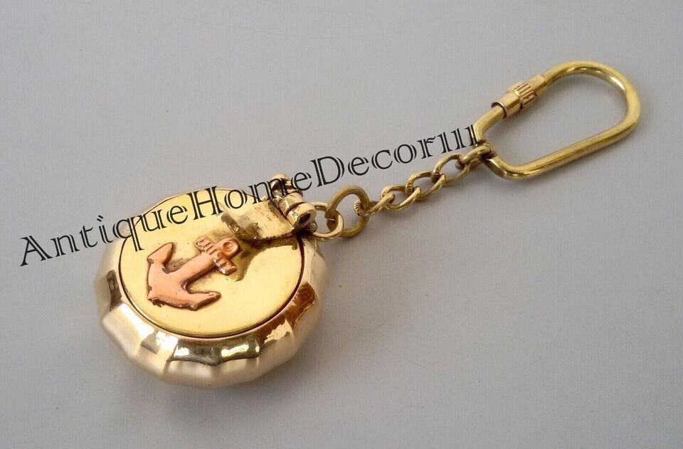 Brass Ashtray Anchor Nautical Key Chain Collectible Pocket Key Ring ...