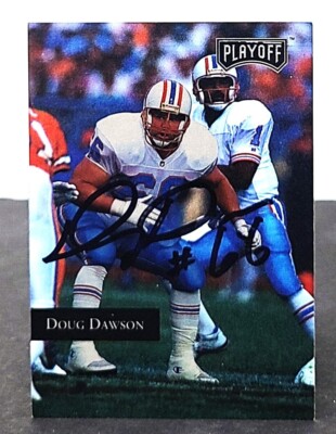 DOUG DAWSON Signed 1992 Football Playoff Rookie Trading Card #103 ...