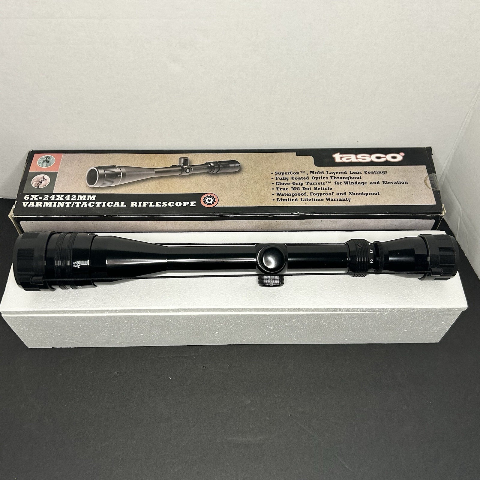 Tasco Target Varmint Tactical Hunting Rifle Scope 6X-24X42mm VAR624X42M ...