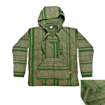 Baja Hoodie | Drug Rug | Mexican Poncho with Soft Inner Lining - Olive ...