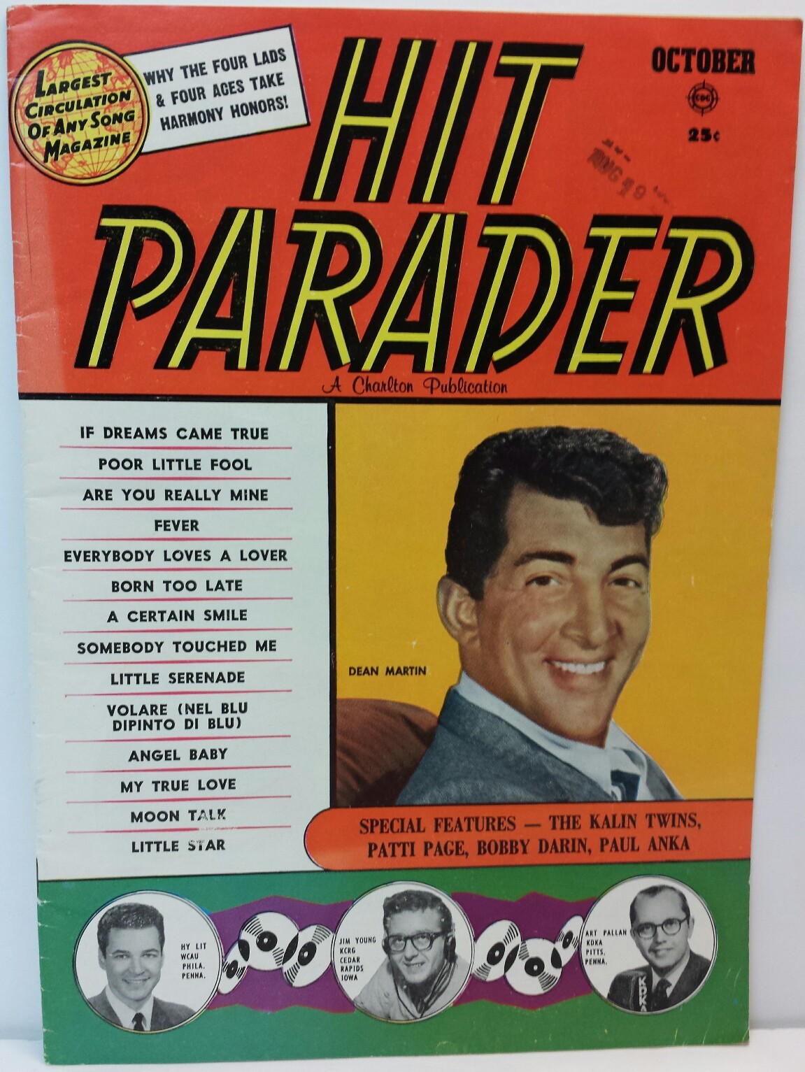 Hit Parader Magazine Back Issue October 1958 Dean Martin VG/FN | eBay