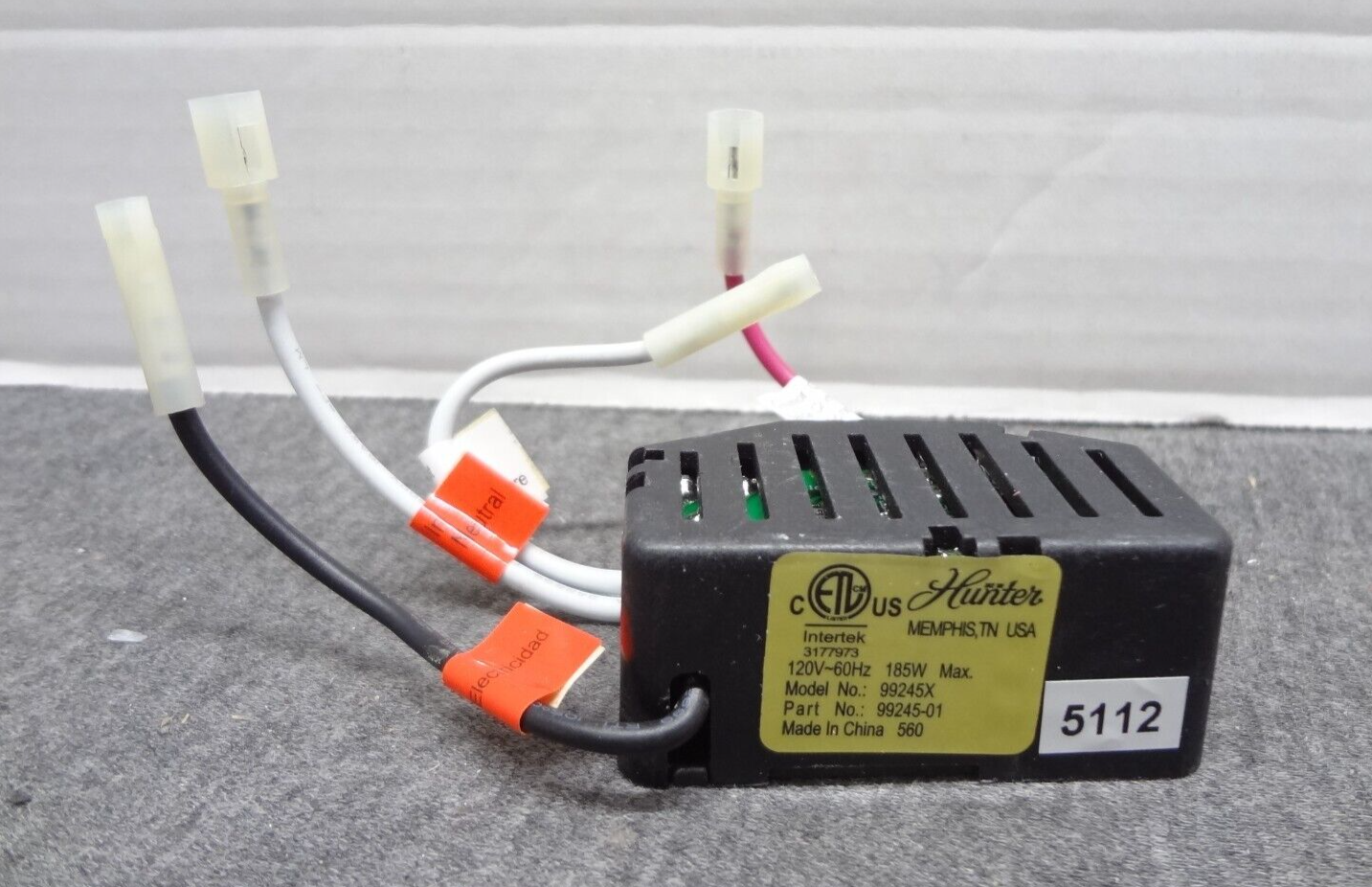 99245-17 99245X 185W Hunter Ceiling Fan Power Light Replacement for ...