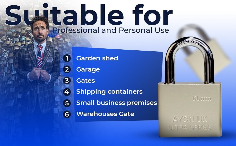 2X HEAVY DUTY PROTECTED SHACKLE CONTAINER SHED PADLOCK 60MM NEW QUICK ...