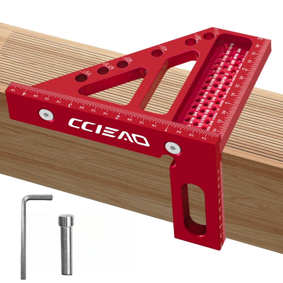3D Carpenter Square with Degrees Scriber, 22.5-90 Degree Drawing Line ...