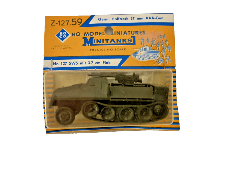 Roco Minitanks HO 127 German Half Track and AAA gun | eBay UK
