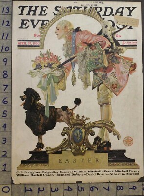 1930 HOLIDAY EASTER STANDARD POODLE DOG SPRING JC LEYENDECKER ART COVER ...