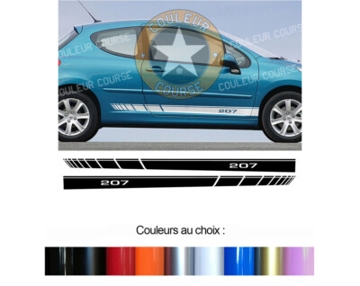 2 X BANDES RACING DECO MODE POUR PEUGEOT 207 AUTOCOLLANT STICKER BD573 ...