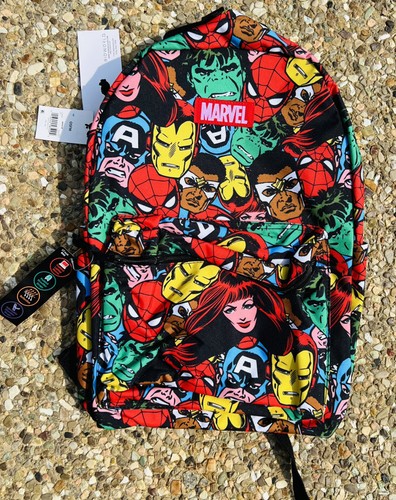 Marvel Comics Avengers 17” Comic School Backpack Book Bag Padded Back ...