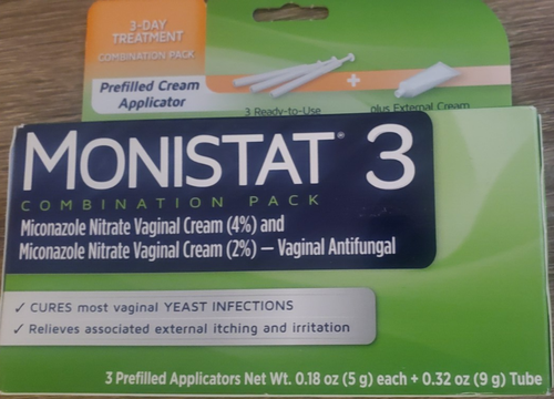 MONISTAT 3 COMBO PACK 3 Applicators Yeast Infection Treatment + 1 Cream ...