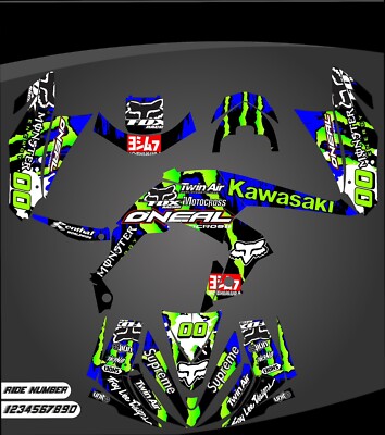 Kawasaki KFX 450 450R graphics kit 2008 2009 2010 to 2014 decals ...