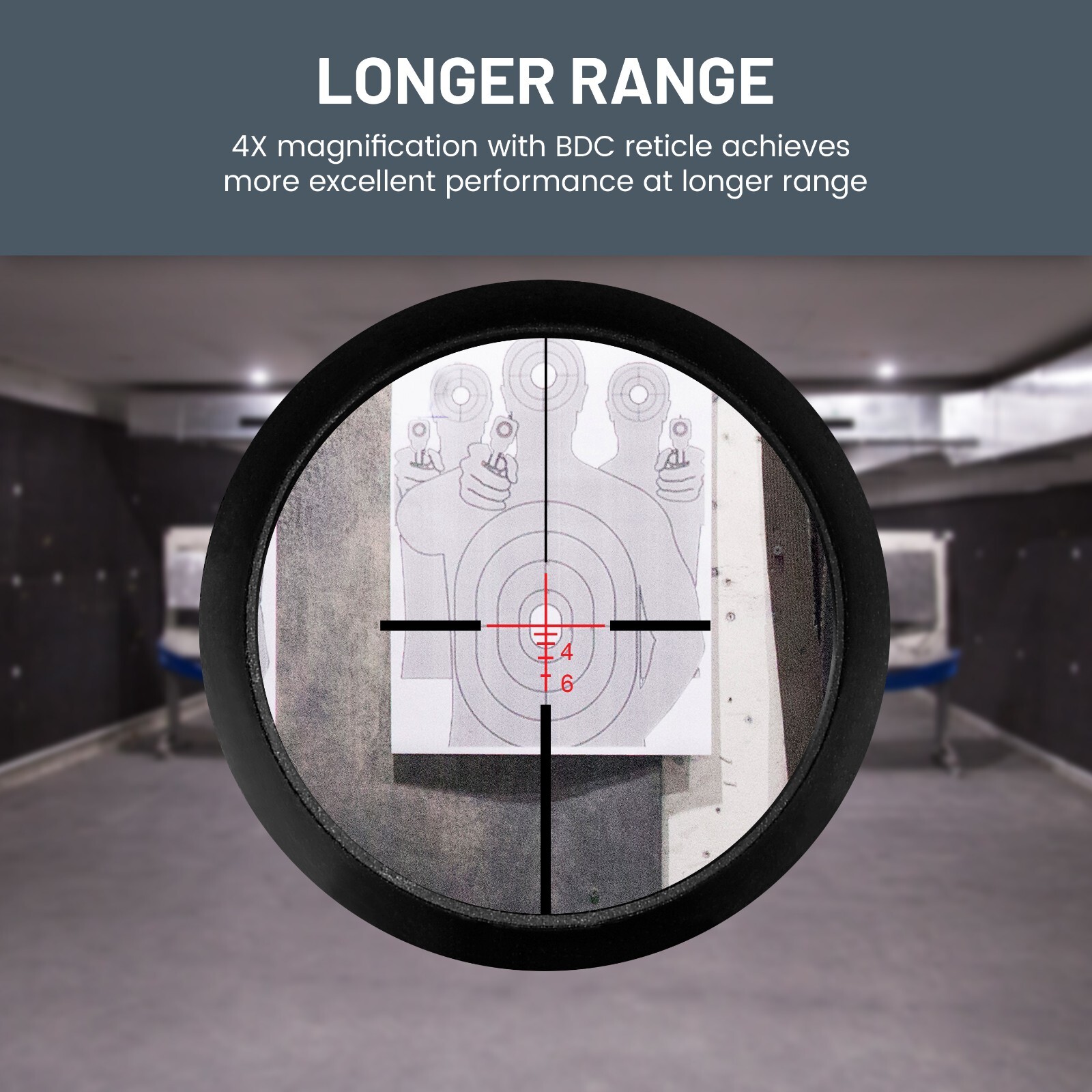 4X Rifle Scope Red Green Blue Reticle 32mm FMC lens W/ 20mm Picatinny ...