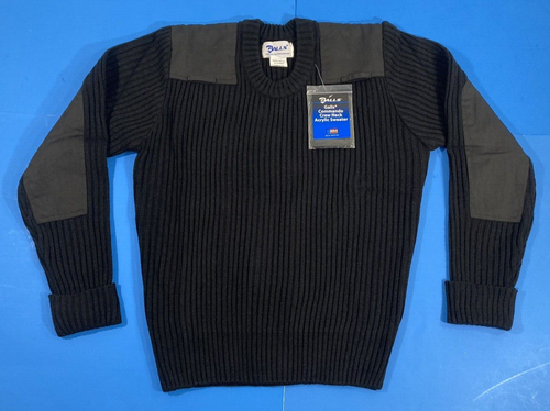 GALLS ST018 COMMANDO CREW NECK ACRYLIC SWEATER W/ MIC HOLDERS BLACK M ...