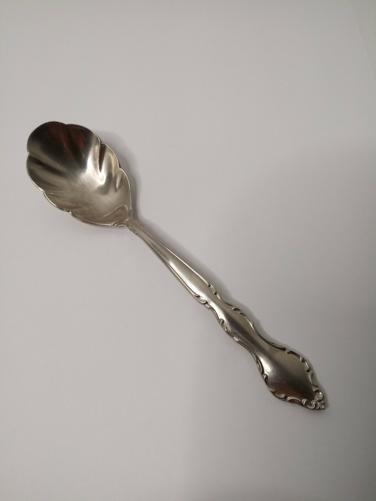 Vintage International Deep Silver Shell Sugar Spoon approx. 5 3/4" Long ...