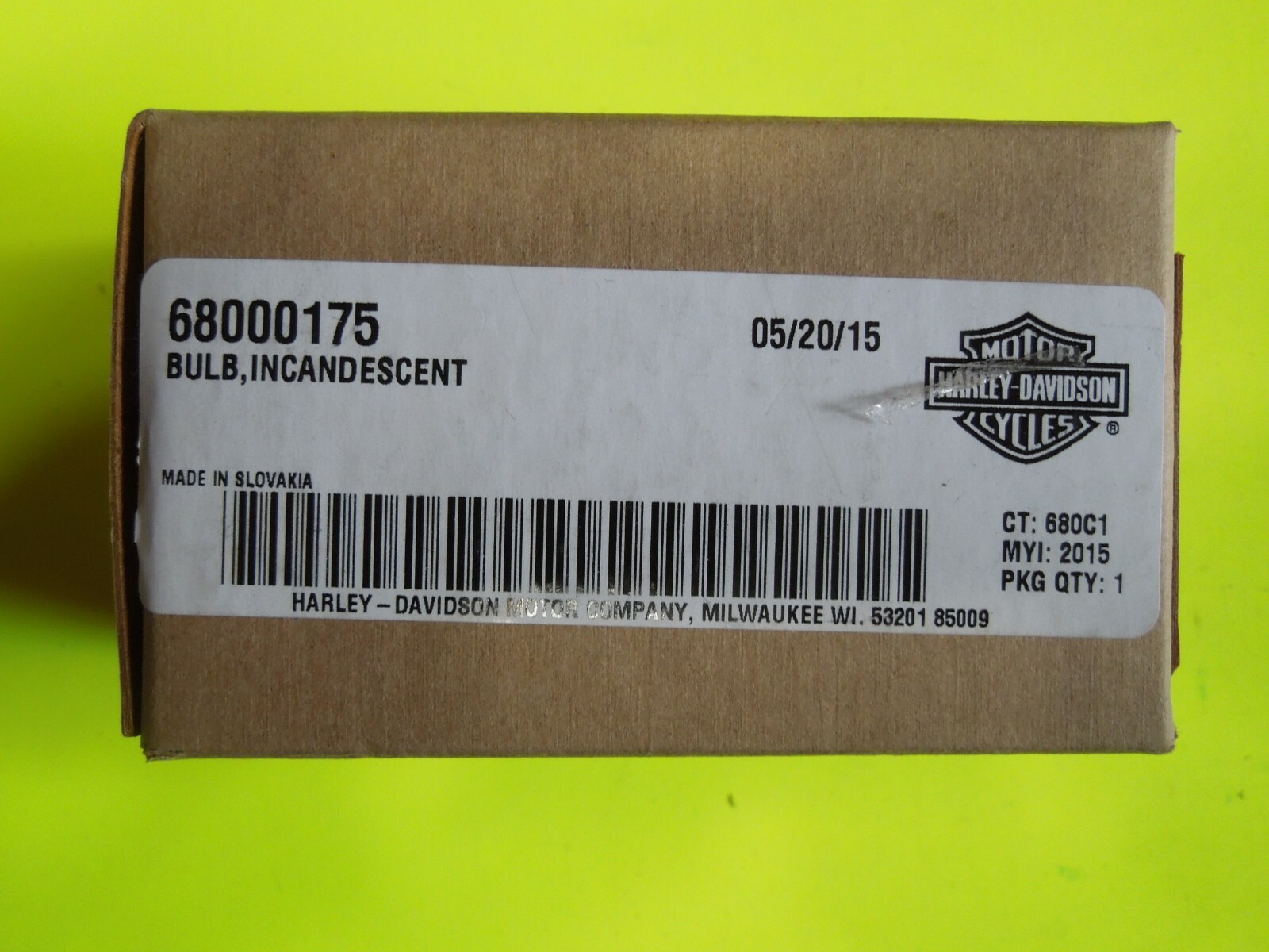 1 NOS OEM Harley Davidson Incandescent Bulb P/N 68000175 | eBay