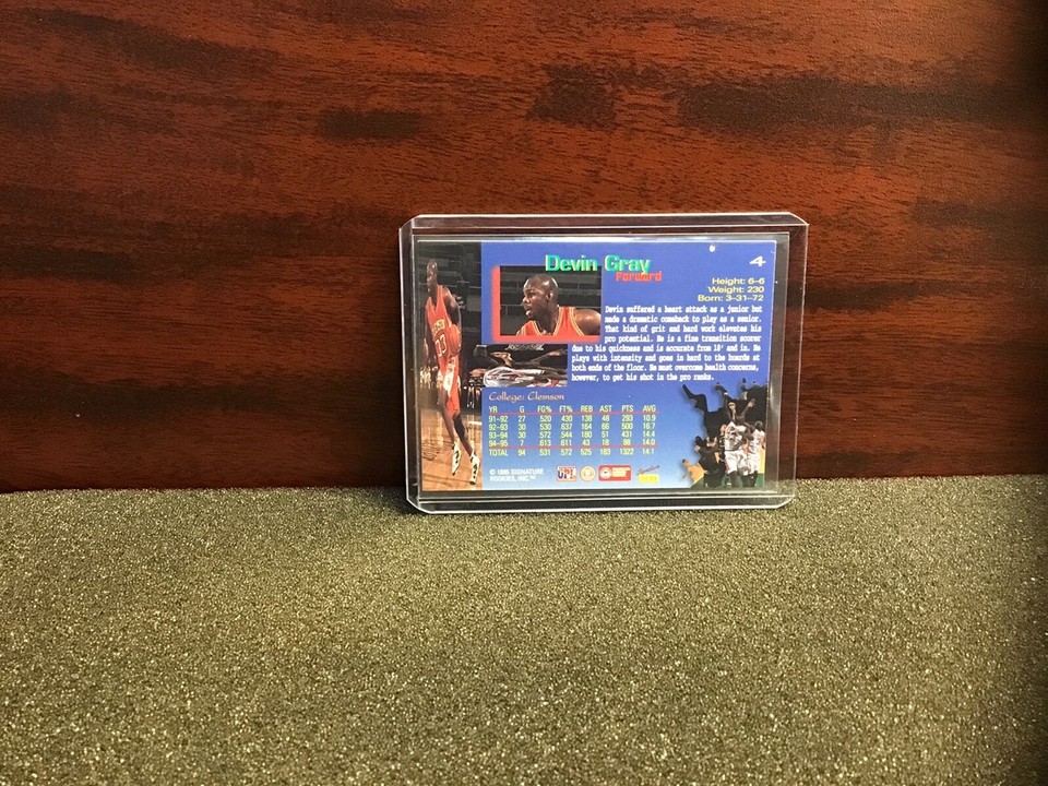 1995 Signature Rookies Draft Day - Authentic Signature #4 Devin Gray ...
