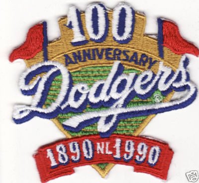 1990 LOS ANGELES DODGERS MLB BASEBALL 100TH YEAR ANNIVERSARY VINTAGE ...