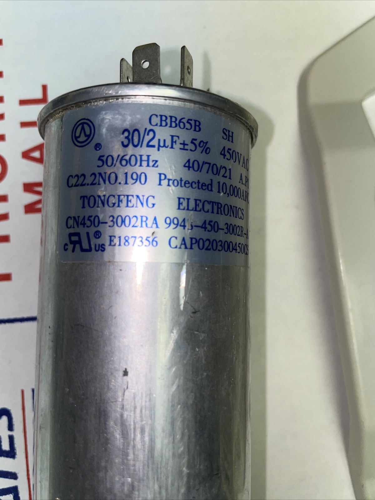 CBB65B TongFeng Round Dual Capacitor E187356 CN450-3002RA ...