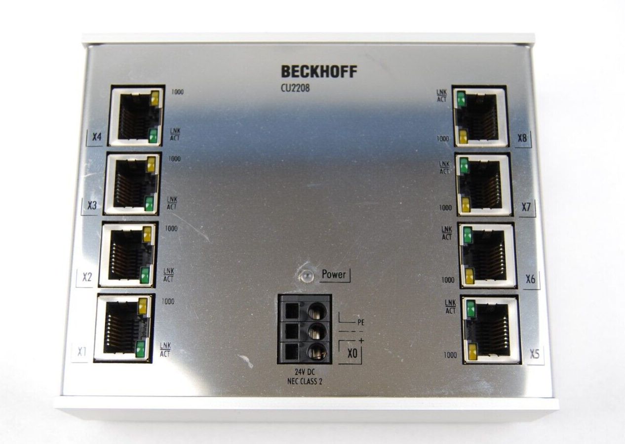 Beckhoff CU2208 Infrastructure, 8-port switch, Ethernet, 1 Gbit/s, 24 V ...