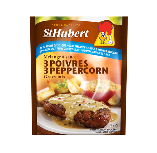 6 PACK St Hubert 3 Peppercorn 25% Less Salt Gravy Sauce Mix 27g FRESH ...