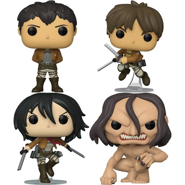 (Set of 4 Pops) AOT Funko Pop Figures - Ymir's Titan Mikasa Eren ...