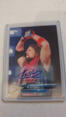 #/99 AJ Styles Autographed 2018 Topps WWE Wrestling AU Auto Autograph ...
