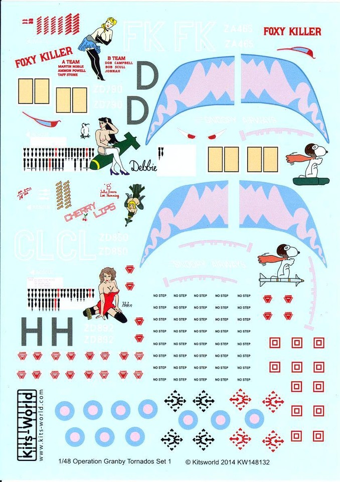 Kits World Decals 1/48 PANAVIA TORNADO GR4 Foxy Killer & Debbie (Snoopy ...