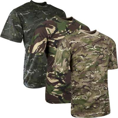 Mens Short Sleeved T-Shirt BTP DPM Camouflage Polycotton Military Cadet ...