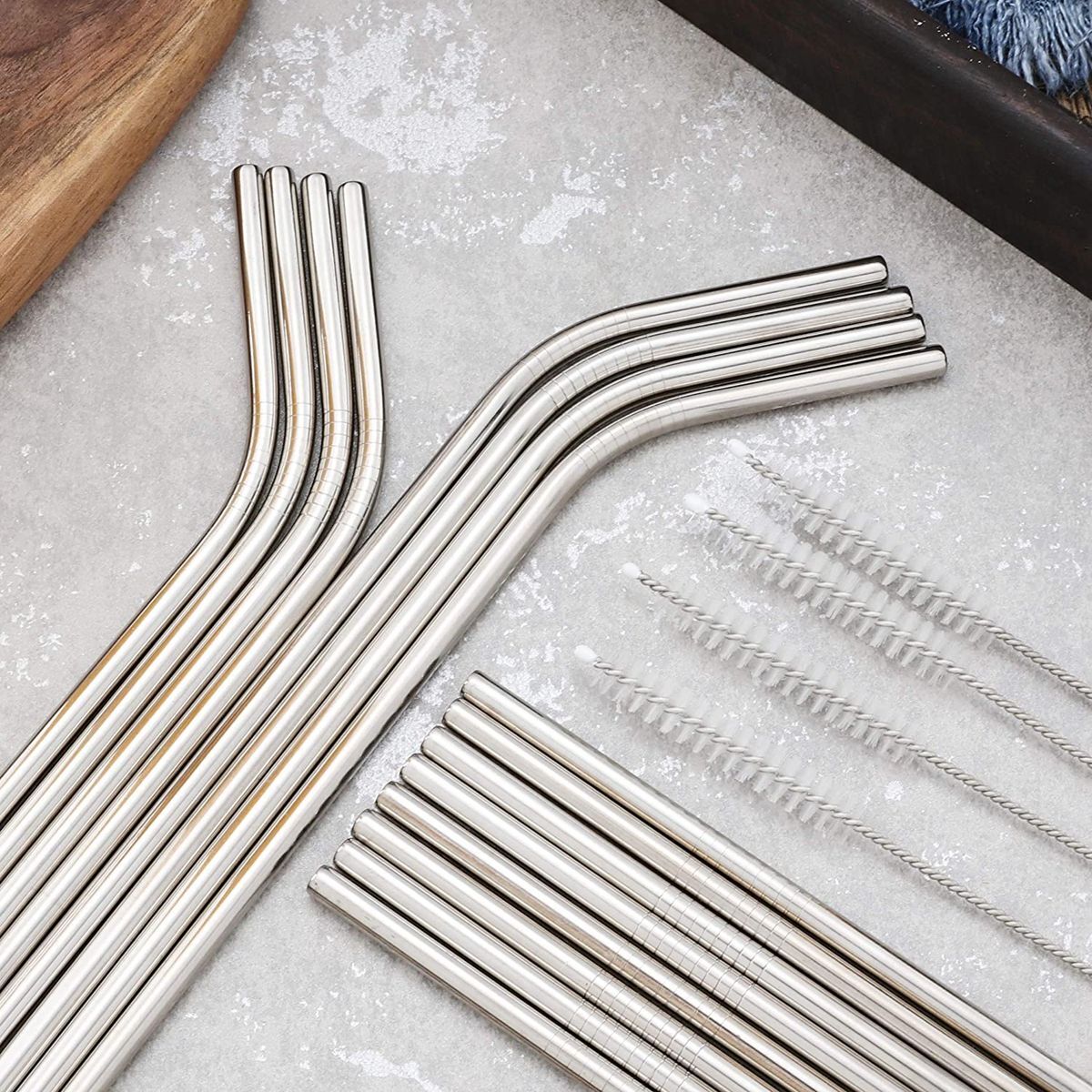 20pcs 10.5in Reusable Drinking Straw 25cm Super Long 304 Stainless ...