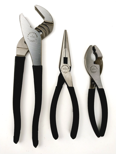 Craftsman Tools USA 3-Pc Black Grip Pliers Set Lot - 45103, 45378 ...
