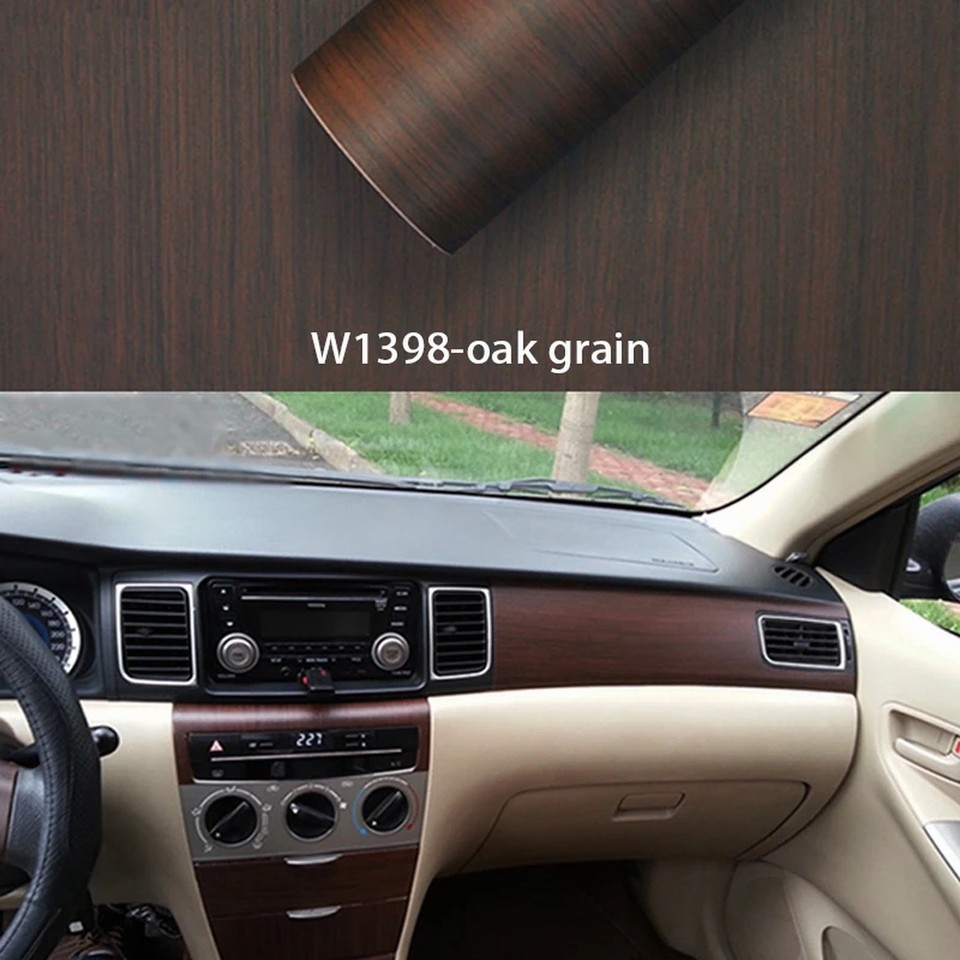 OVERE Wood Grain PVC Vinyl Wrap Film 11.81 x 39.37 in for Car Interior ...