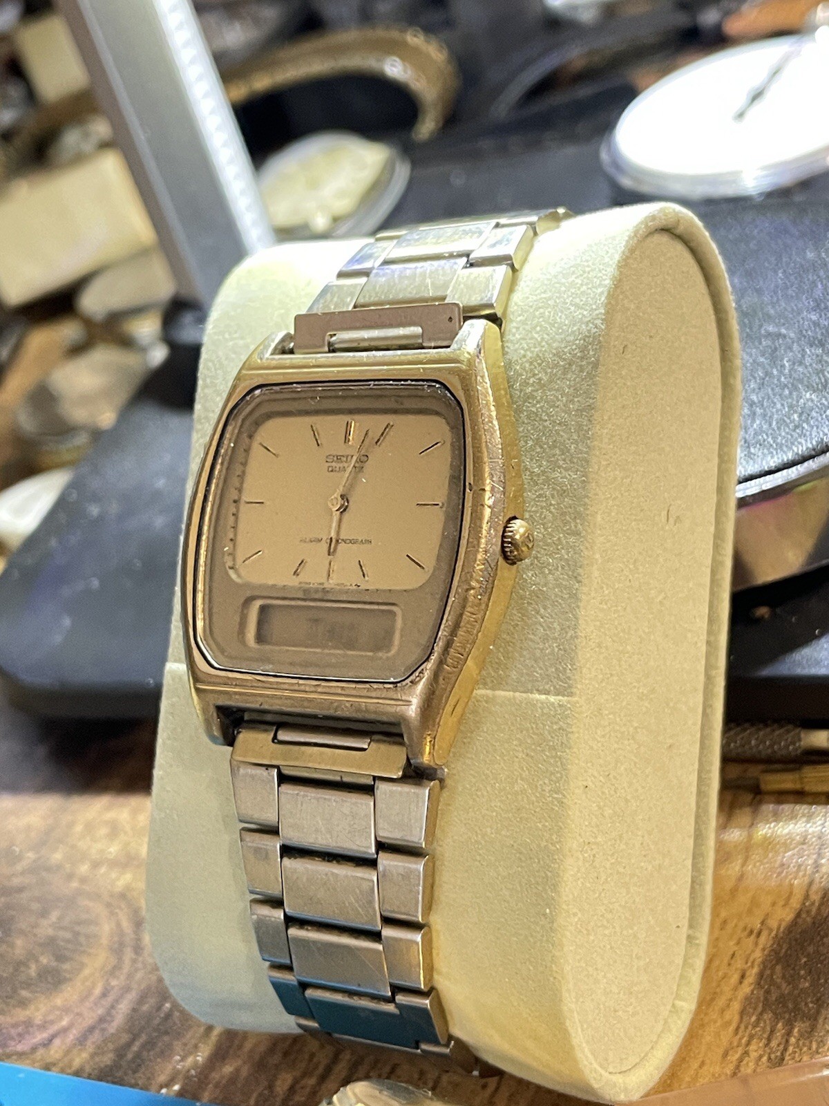 Vintage Seiko Dual Display Watch Gold Tone – Analog &… - Gem