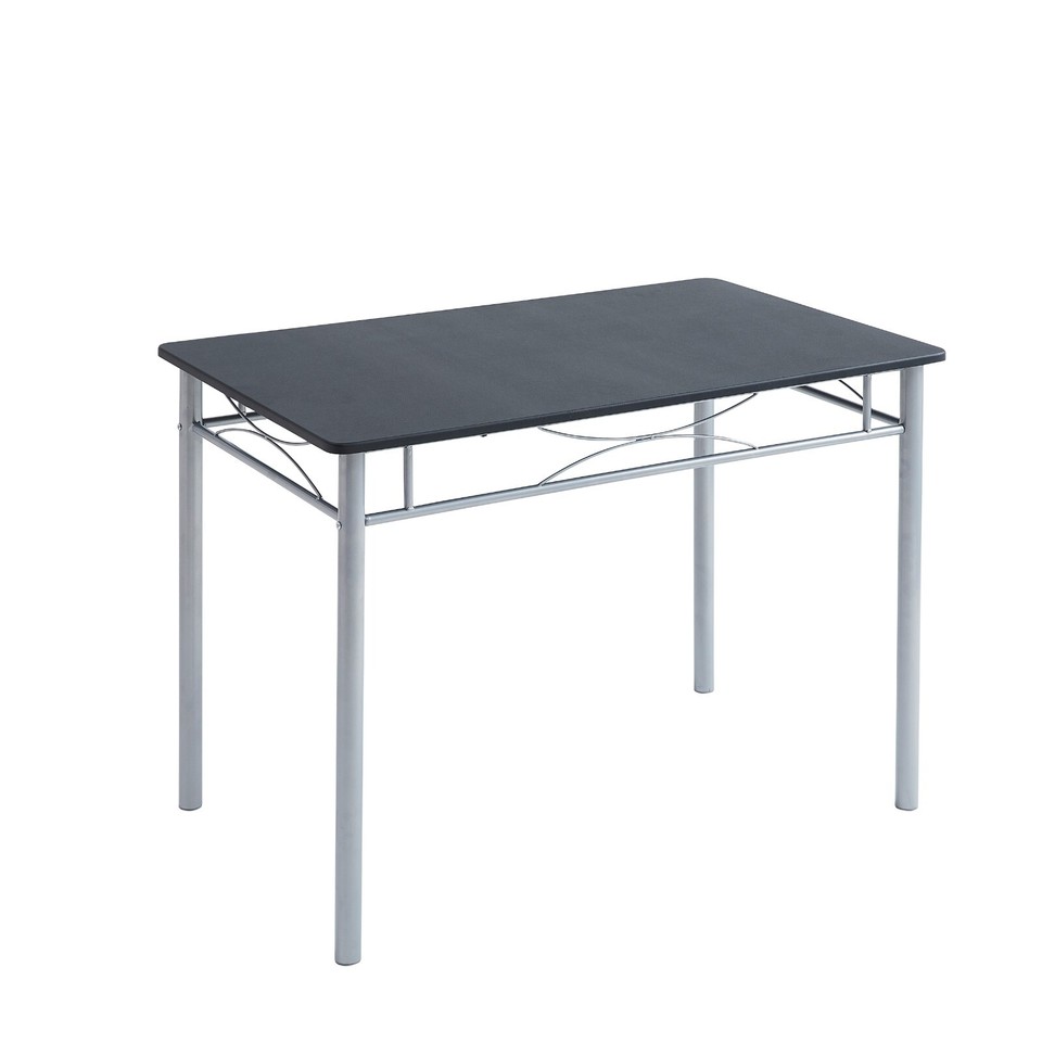 Dining Table and Chairs Set Metal Wood Effect Table Dining Set 4 Chairs ...