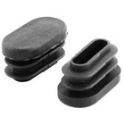 Plastic Oval Shaped Tube Pipe Inserts End Caps Covers Black 30 x 15mm ...