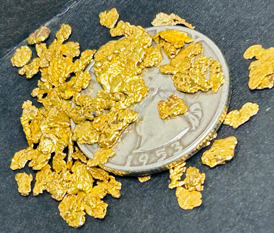 GOLD NUGGETS 6.043 GRAMS Alaska Natural #8 Mesh Gold Dust Creek Hi ...