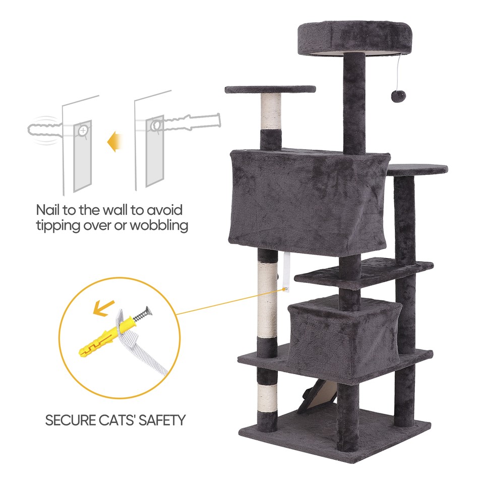 55" STURDY Cat Tree Tower Activity Center Large Playing House Condo For ...