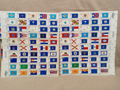 USPS STAMPS - MINT 2 Sheets of 50 STATE FLAGS 1682A - Face Value $13.00 ...