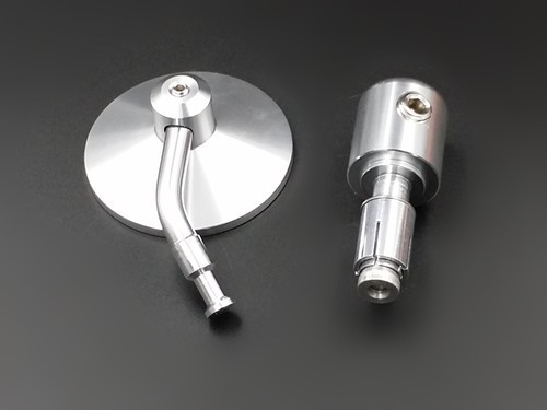 7/8"Motorcycle Silver CNC Aluminum 3" Side Rear View Handle Bar End ...