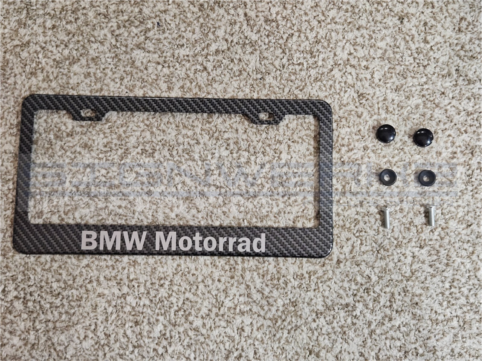 BMW Motorrad CF Printed Pattern Black Aluminum License Plate Frame ...