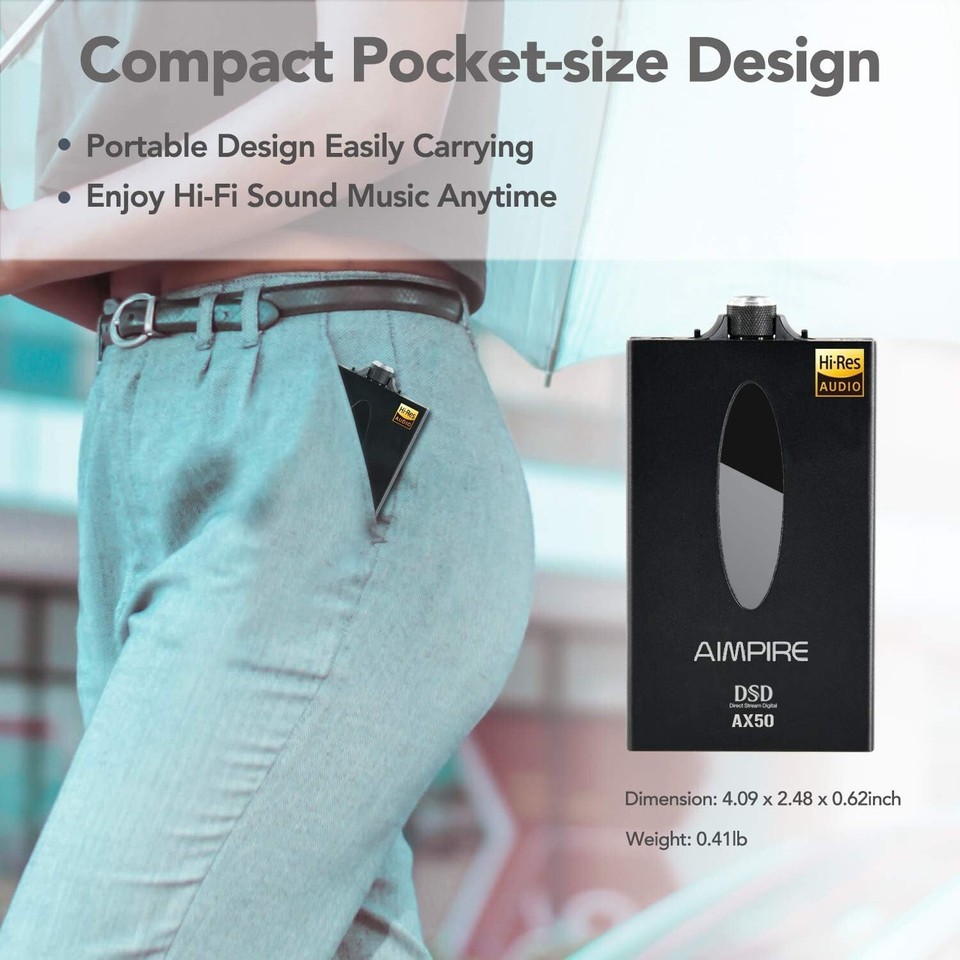 Aimpire Headphone Amplifier AX50 HiFi DAC Portable Amp -Black | eBay
