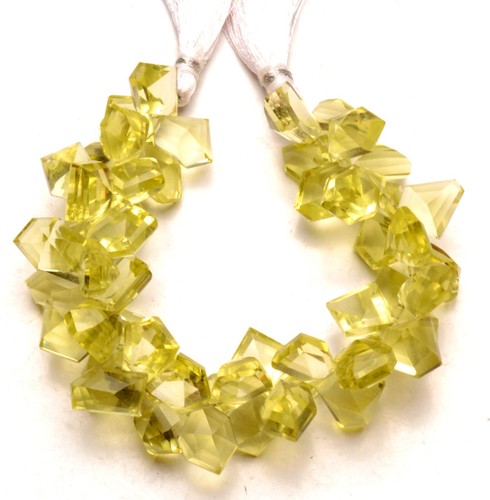 Lemon Color Quartz Gemstone Cut 9-13mm Faceted Beads 6" Strand Jewelry ...