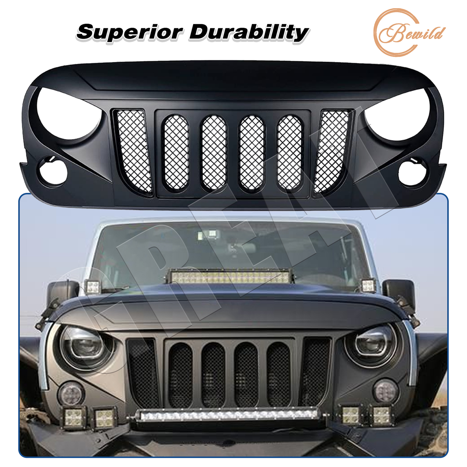 Front Transformer Grille For 2007-2018 Jeep Wrangler JK JKU Accessories ...
