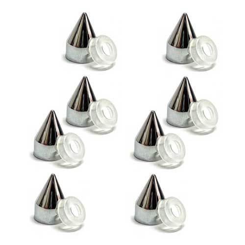 8 Chrome Spike License Plate Frame Screw Caps & Bolt Covers Motorcycle ...
