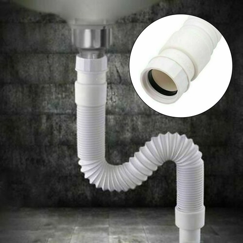 S Type Waste Pipe Sink Syphon White Basin Bathroom Flexible High ...