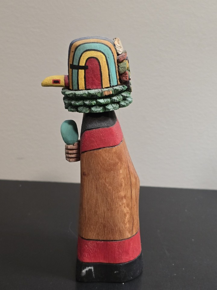 Hopi Kachina Arthur Oso Jr Polacca AZ Bird 6” 2005 Fire READ Indian ...